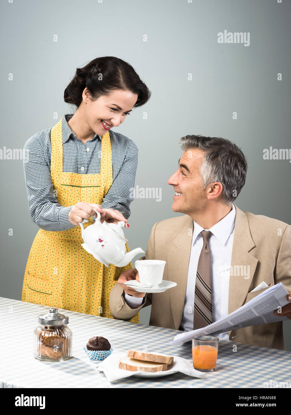 Maid serving morning tea hi-res stock photography and images - Alamy