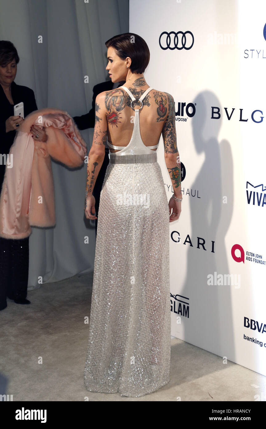 Ruby Rose attends the 25th Annual Elton John AIDS Foundation's Academy ...
