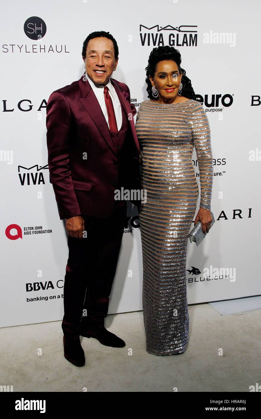 Los Angeles, CA, USA. 26th Feb, 2017. Smokey Robinson, Frances Robinson ...