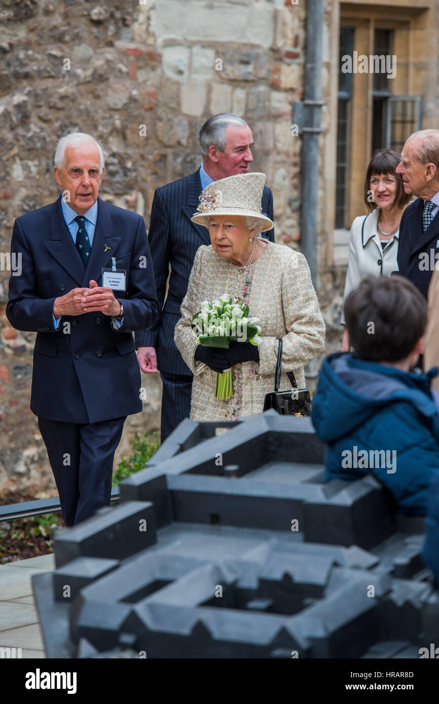 London, UK. 28th Feb, 2017. The Queen is escorted by Sir Michael ...
