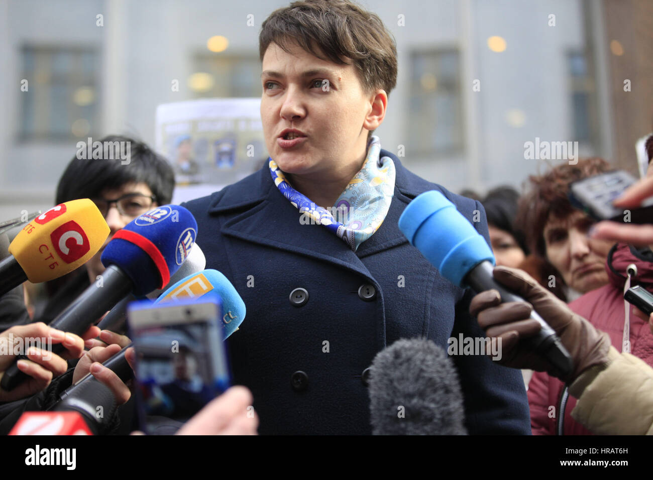 Kiev, Ukraine. 28th Feb, 2017. Briefing Nadezhda Savchenko in Kiev ...
