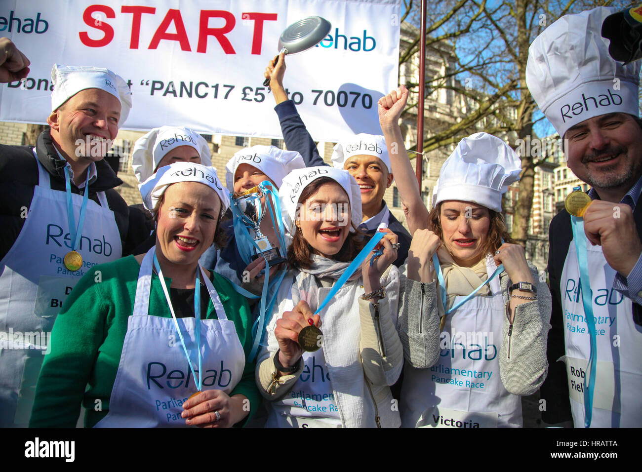 Victoria Tower Gardens, London, UK. 28th Feb, 2017. The winning team ...