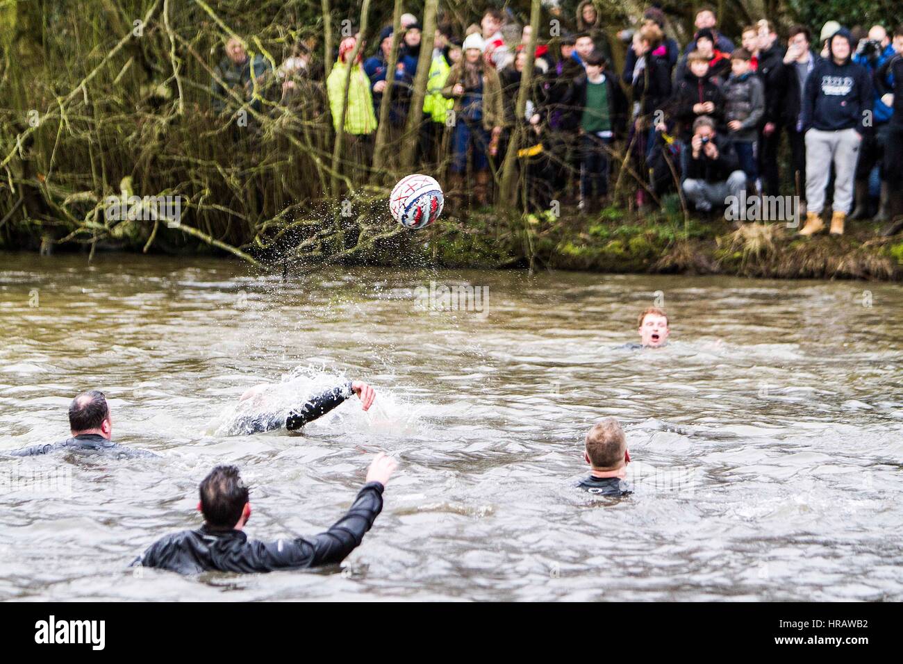 Ashbourne, Derbyshire, UK. 28th Feb, 2017. The annual and historic game ...