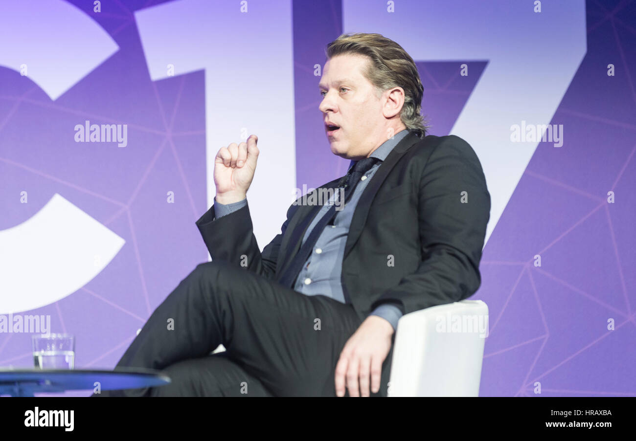 Barcelona, Spain. 28th Feb, 2017. Turner CEO John Martin speaking ...