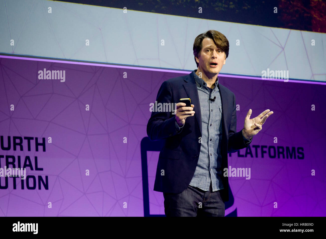 Barcelona, Spain. 28th Feb, 2017. John Hanke, creator of Pokemon Go and ...