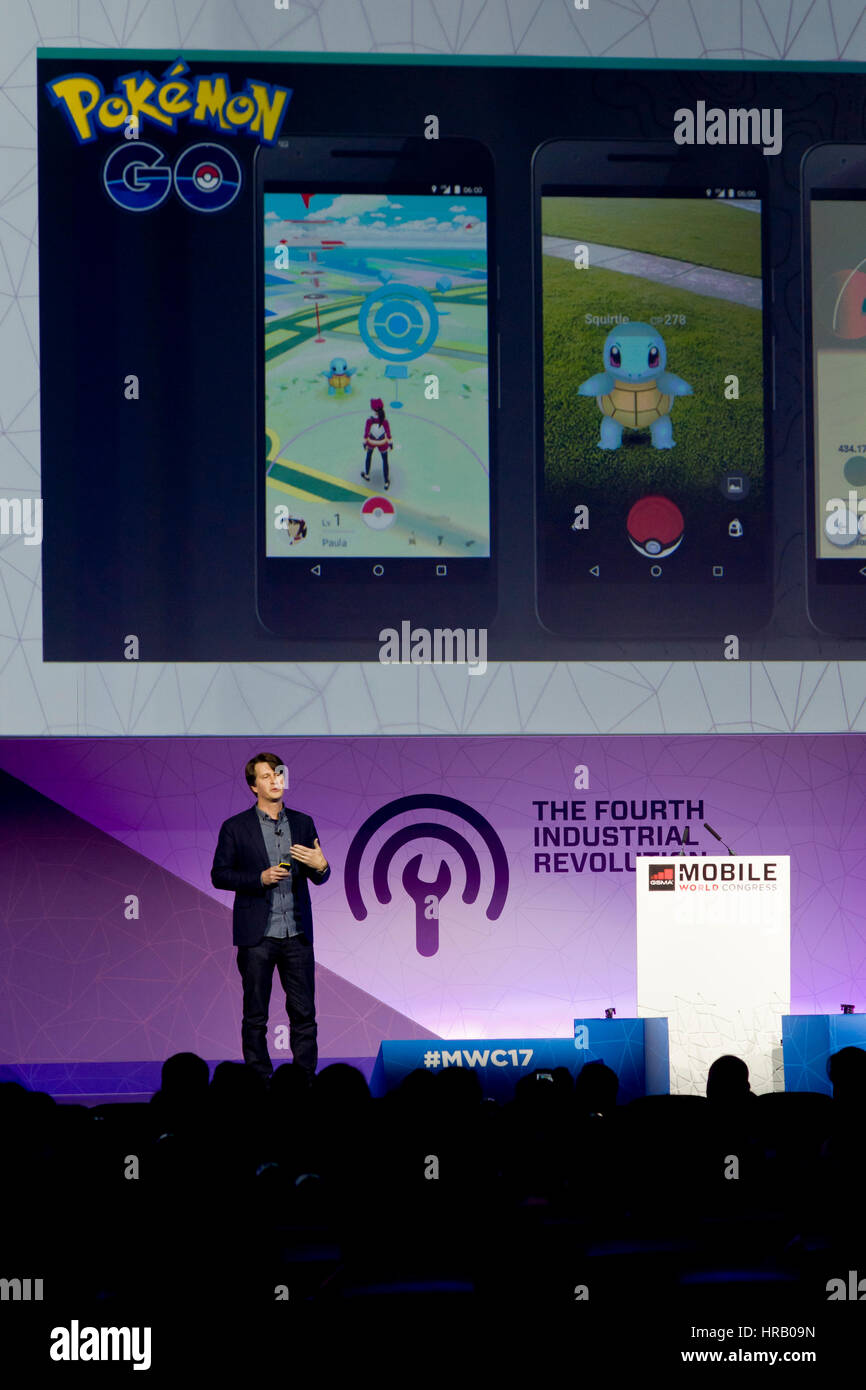 Barcelona, Spain. 28th Feb, 2017. John Hanke, creator of Pokemon Go and ...