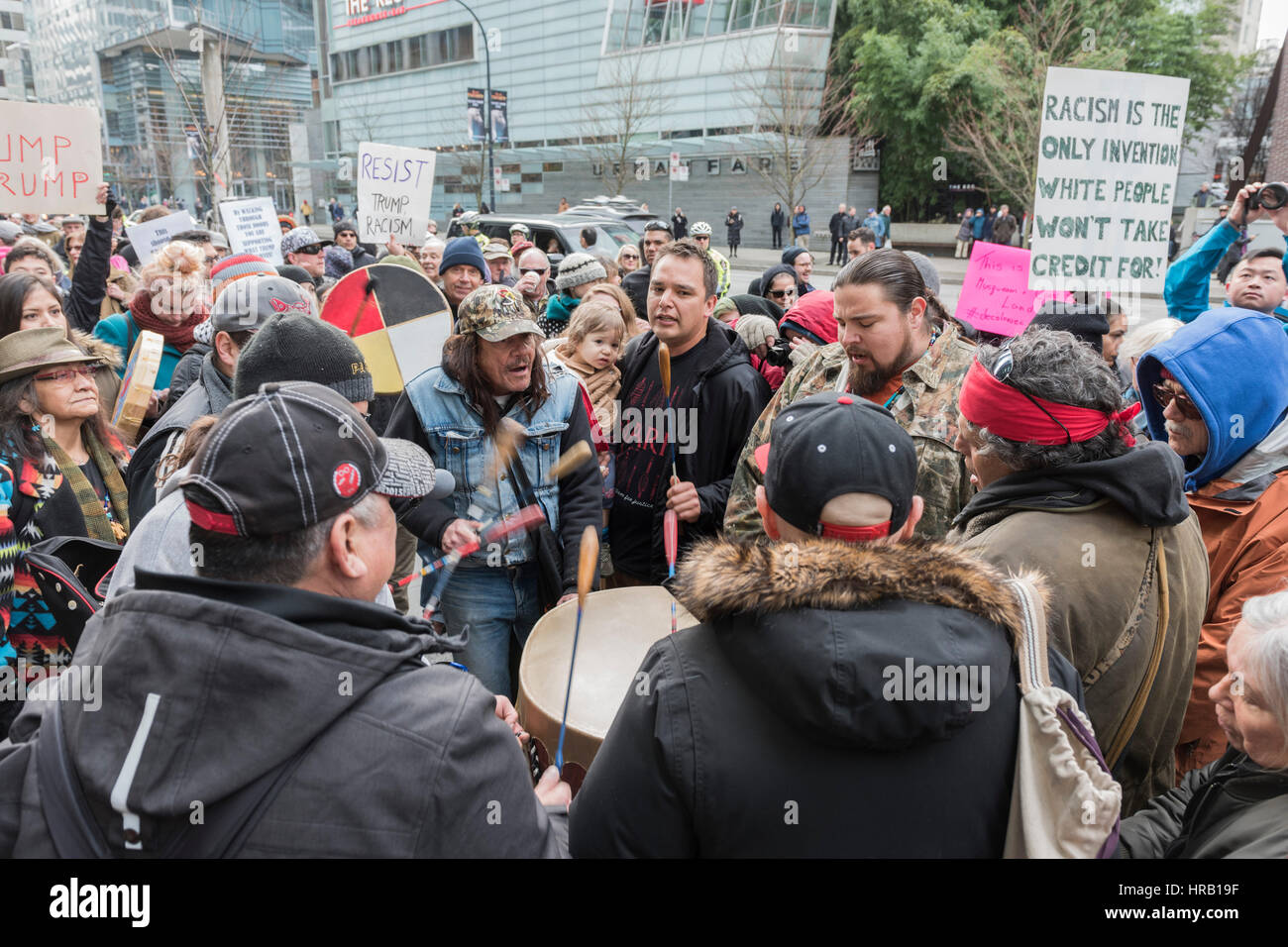 Vancouver, Canada. 28th Feb, 2017. Members of the Musqueam First ...