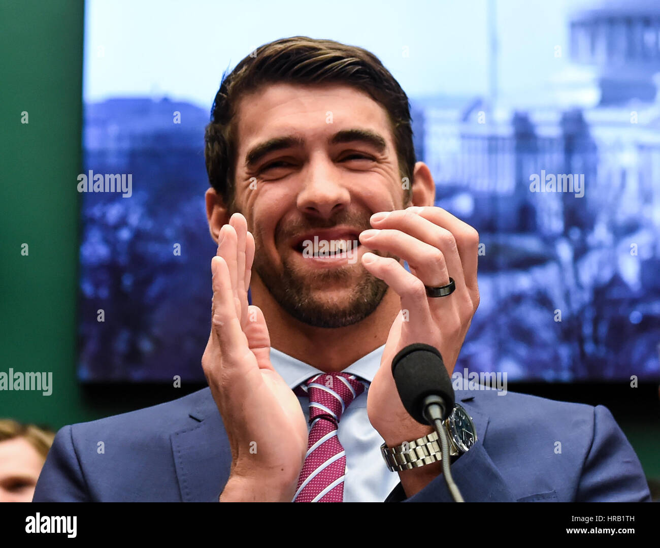 Washington, DC, USA. 28th Feb, 2017. U.S. Olympic gold medalist Michael ...