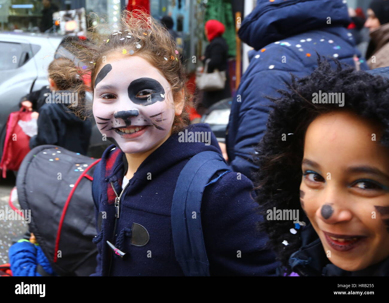 Brussels, Belgium. 28th Feb, 2017. Children take part in a carnival for ...