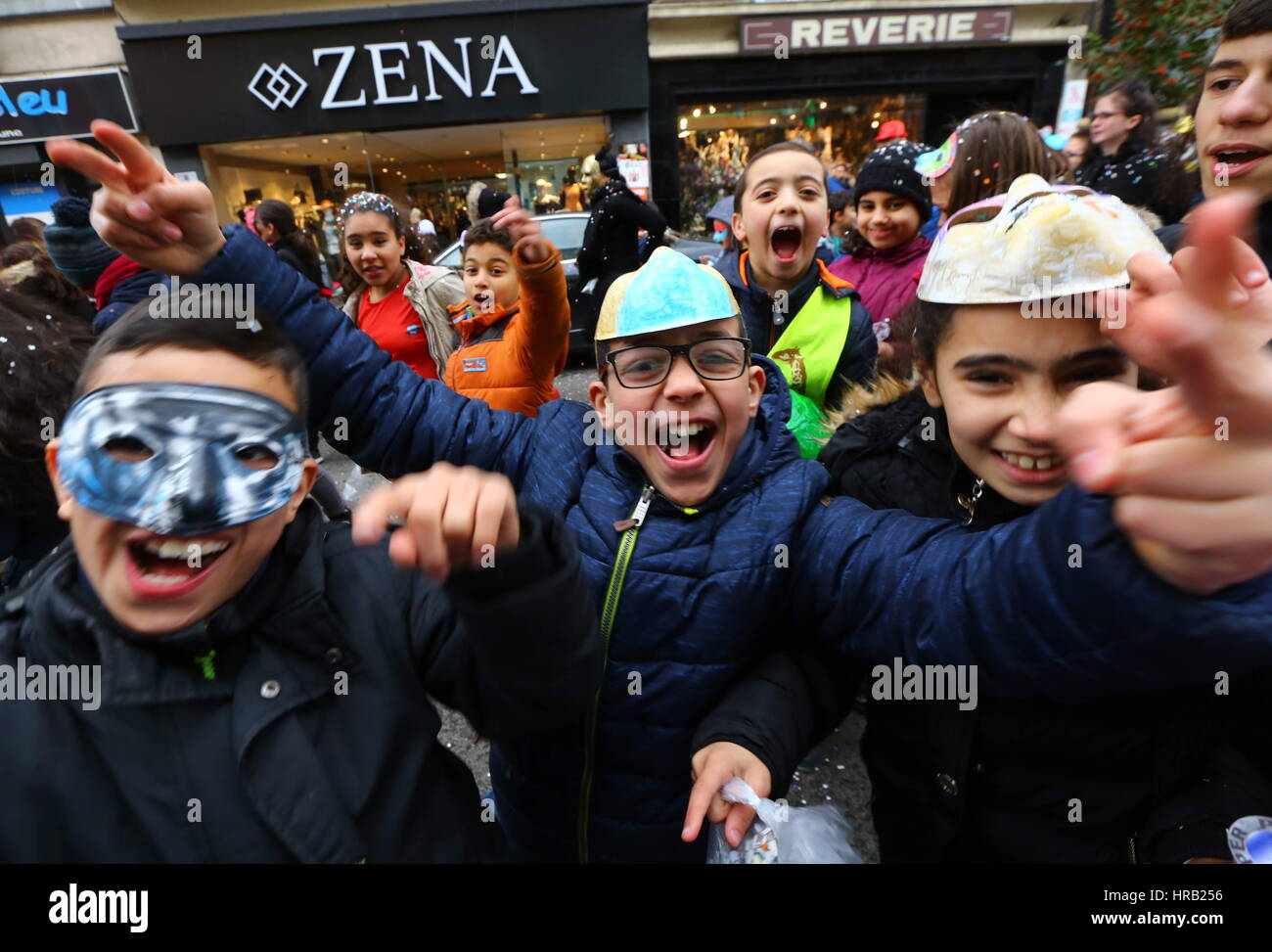 Brussels, Belgium. 28th Feb, 2017. Children take part in a carnival for ...