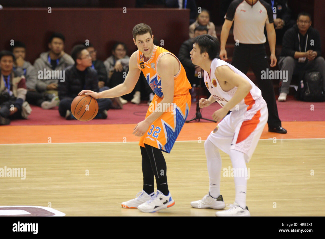 China. 28th Feb, 2017. Jimmer Fredette in CBA game. According to the press conference held in ...