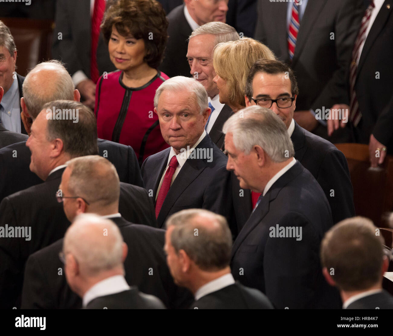 Members of United States President Donald J. Trump's Cabinet including ...