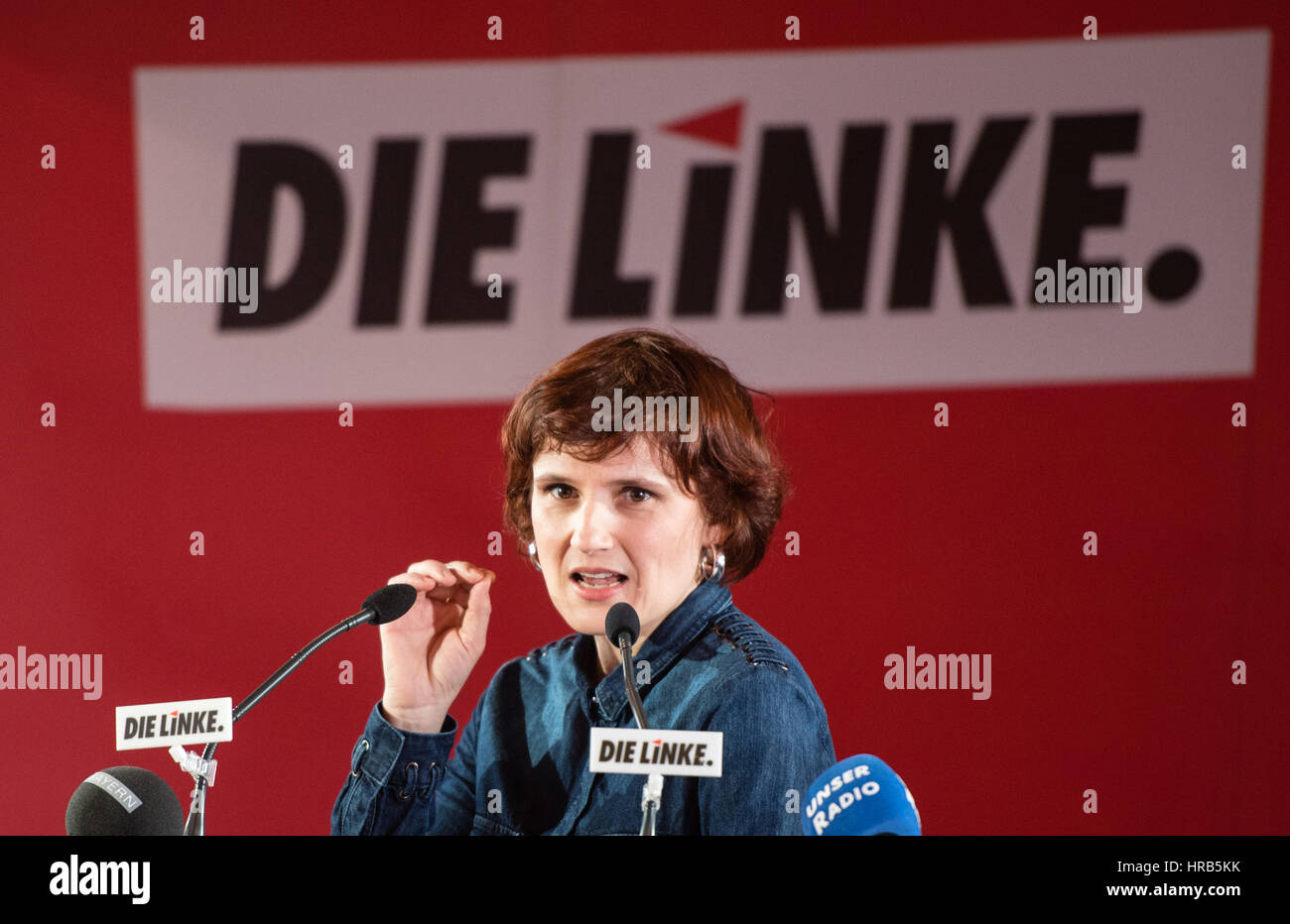 Passau, Germany. 01st Mar, 2017. The chairwoman of the Left Party Katja ...