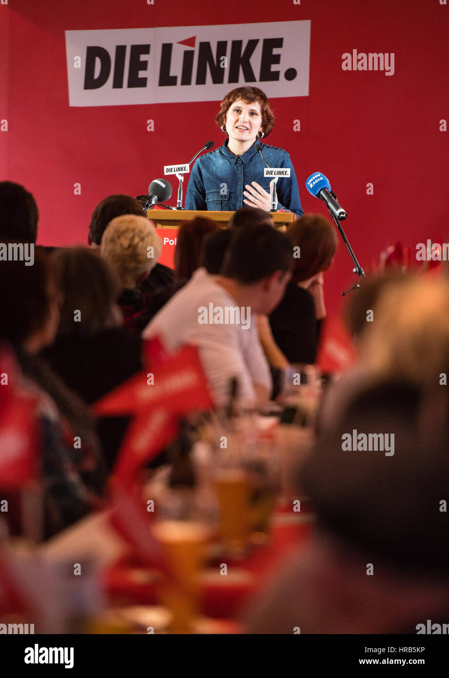 Passau, Germany. 01st Mar, 2017. The chairwoman of the Left Party Katja ...
