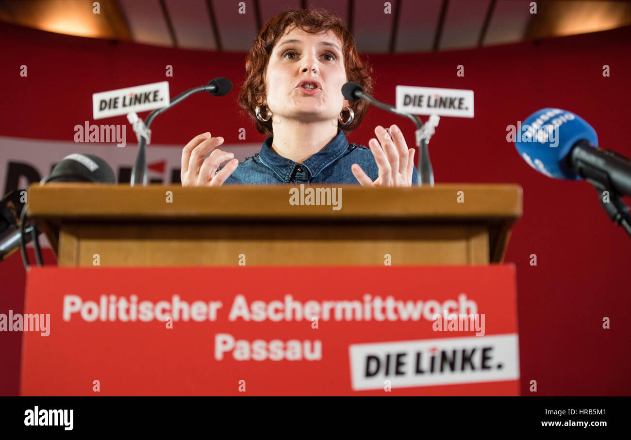 Passau, Germany. 01st Mar, 2017. The chairwoman of the Left Party Katja ...