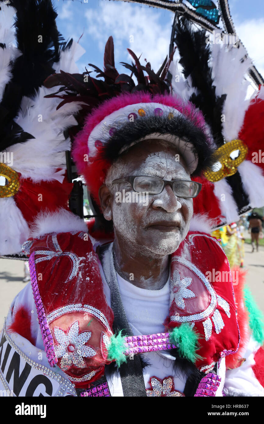 Port of Spain, Trinidad. 28th February, 2017. Masqueraders with Belmont ...