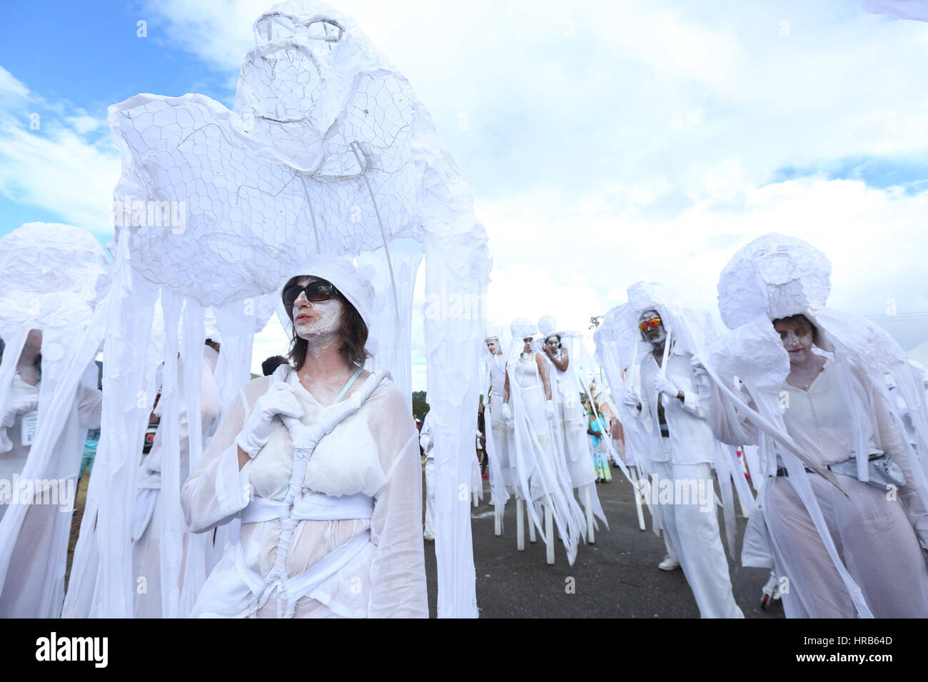 Port of Spain, Trinidad. 28th February, 2017. Masqueraders with Exodus ...