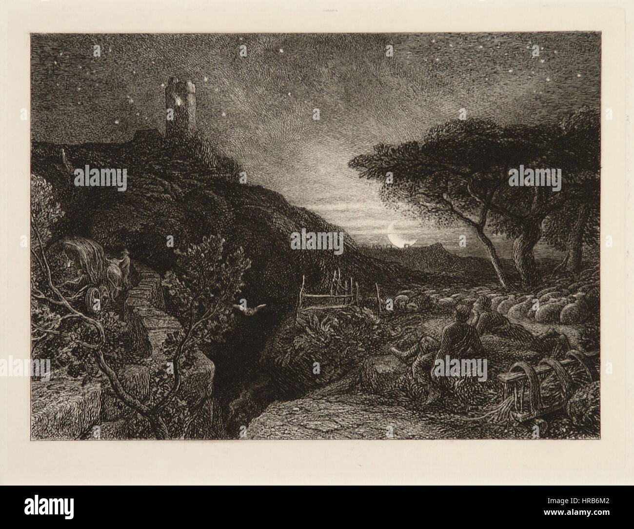 Samuel Palmer - The Lonely Tower Stock Photo - Alamy
