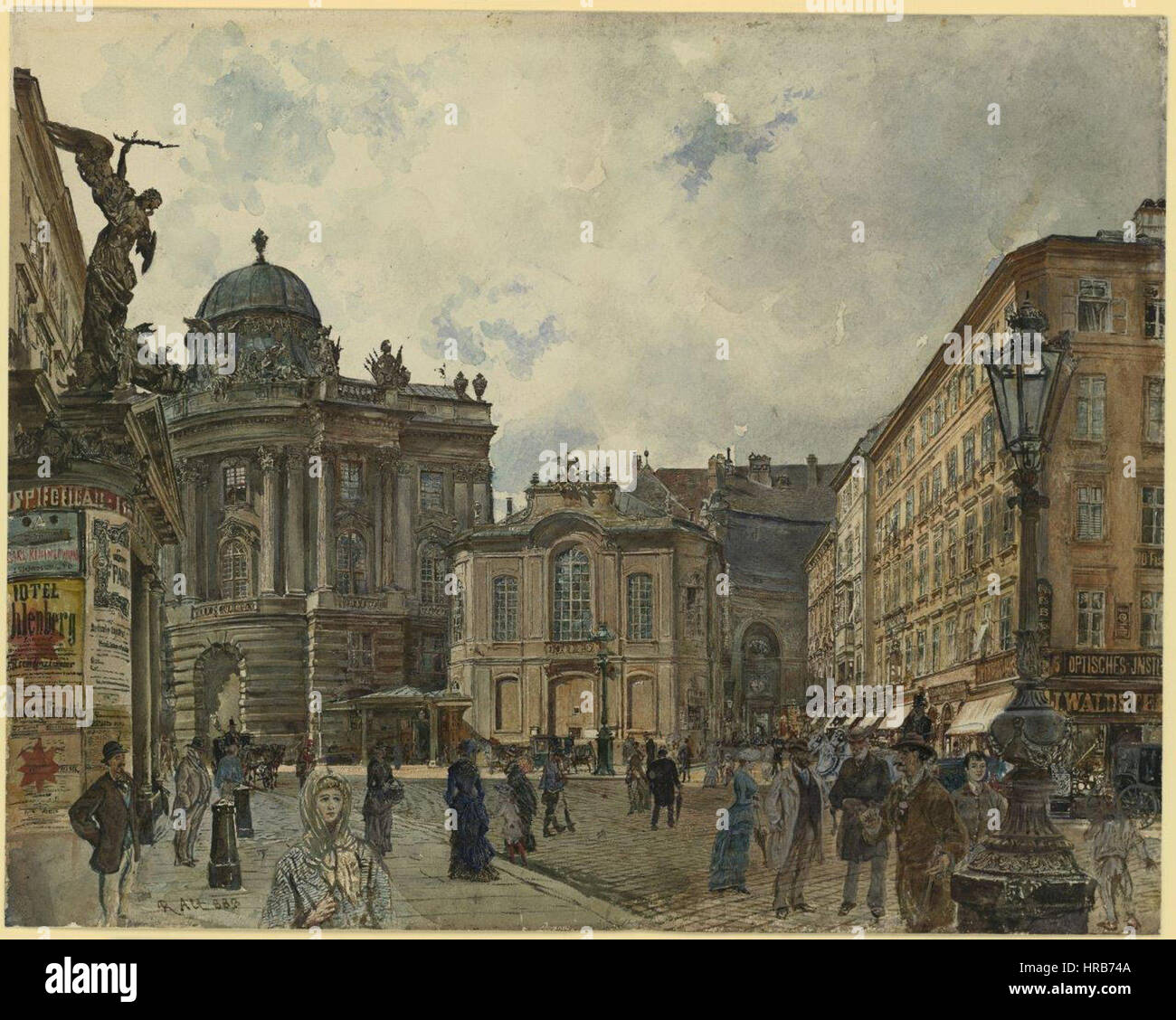 Rudolf von Alt Wien Michaelerplatz 1888 Stock Photo - Alamy
