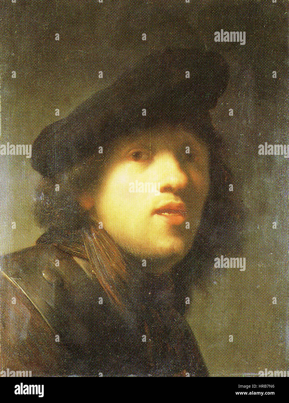 Rembrandt - Self-portrait with Beret - MOA Stock Photo - Alamy