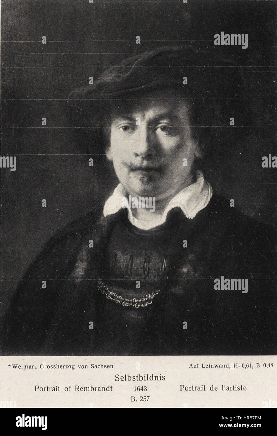 Rembrandt - Self-portrait stolen in 1922 Stock Photo - Alamy