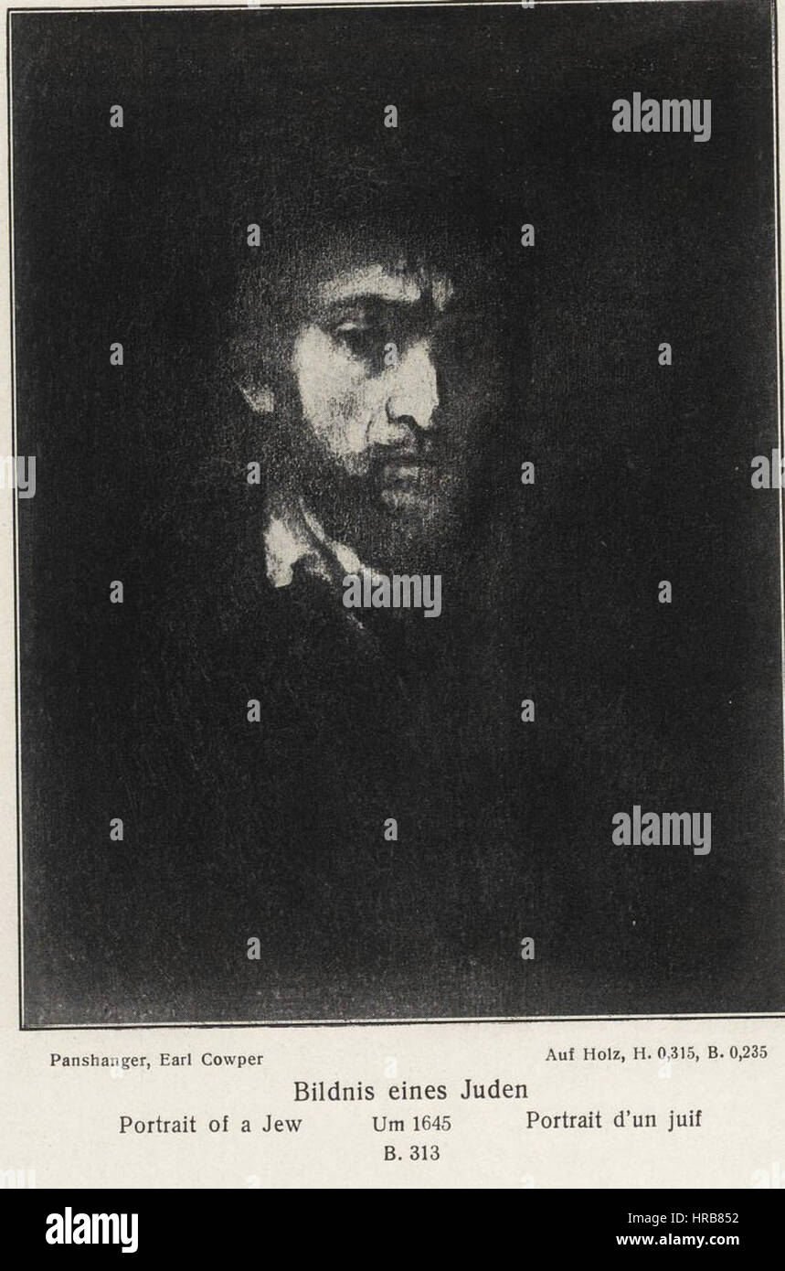 Rembrandt - Portrait of a Bearded Jew Stock Photo - Alamy