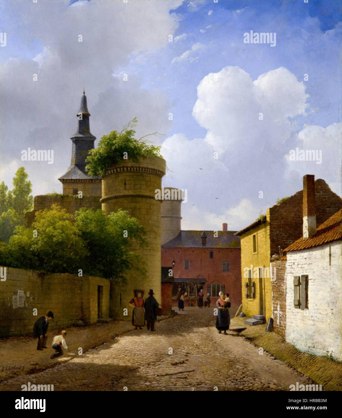 Small street in Huy, Belgium Stock Photo - Alamy