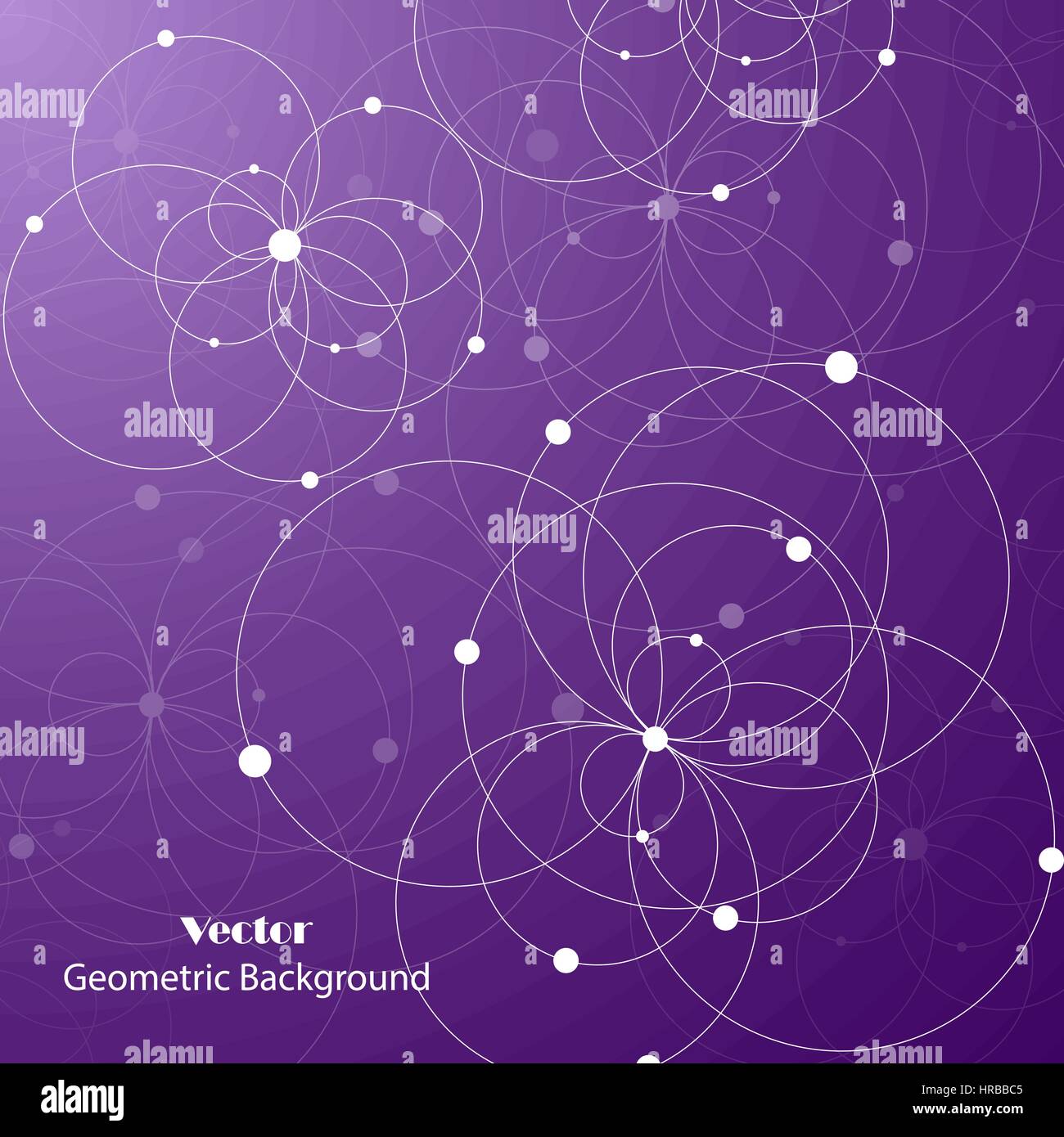 Geometric pattern with connected circles and dots Stock Vector Image ...