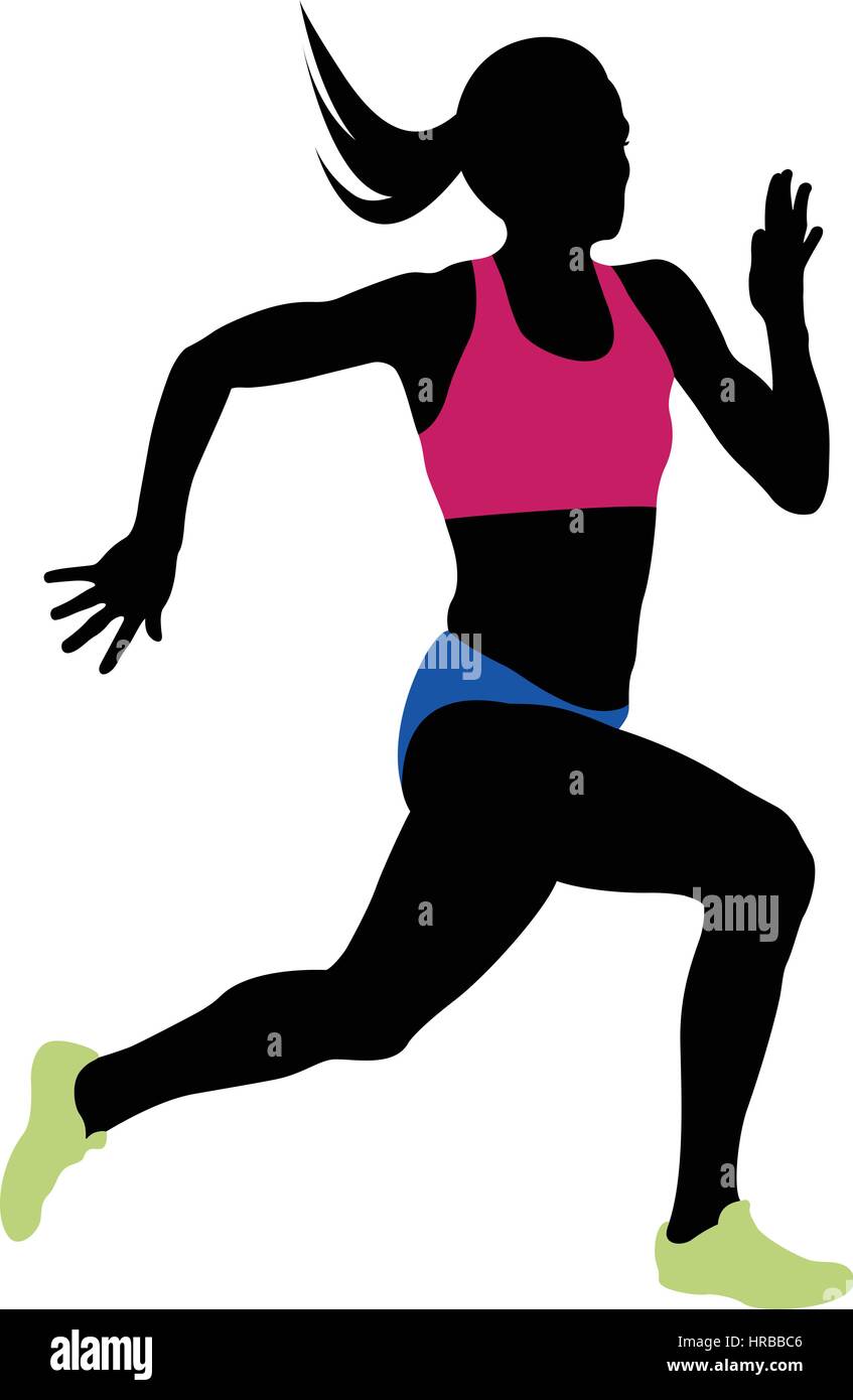 Fitness woman running Stock Vector Images - Alamy