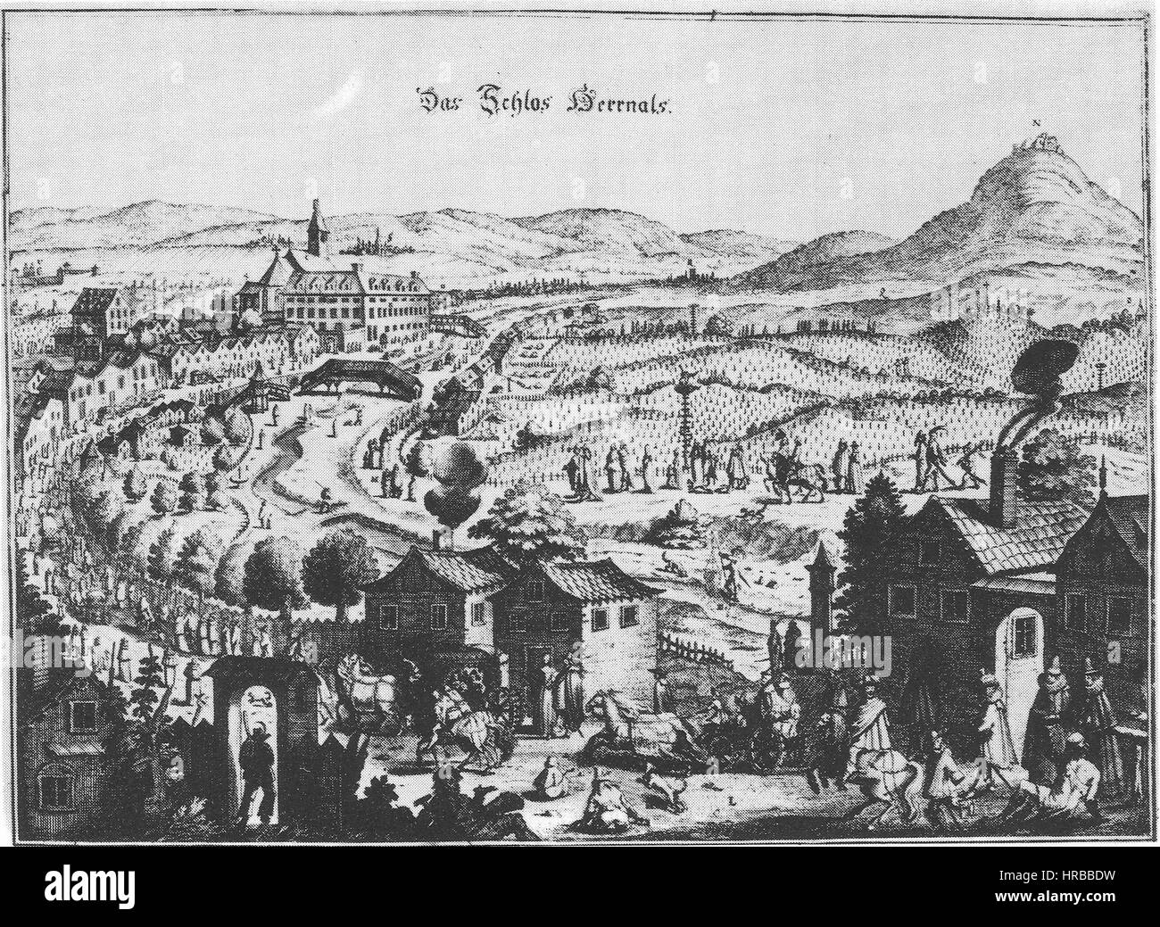 Schloss Hernals Wien Merian 1620 Stock Photo - Alamy