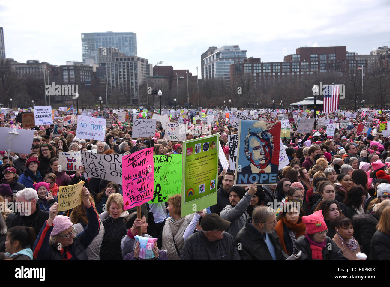 Boston Women's March for America Stock Photo - Alamy