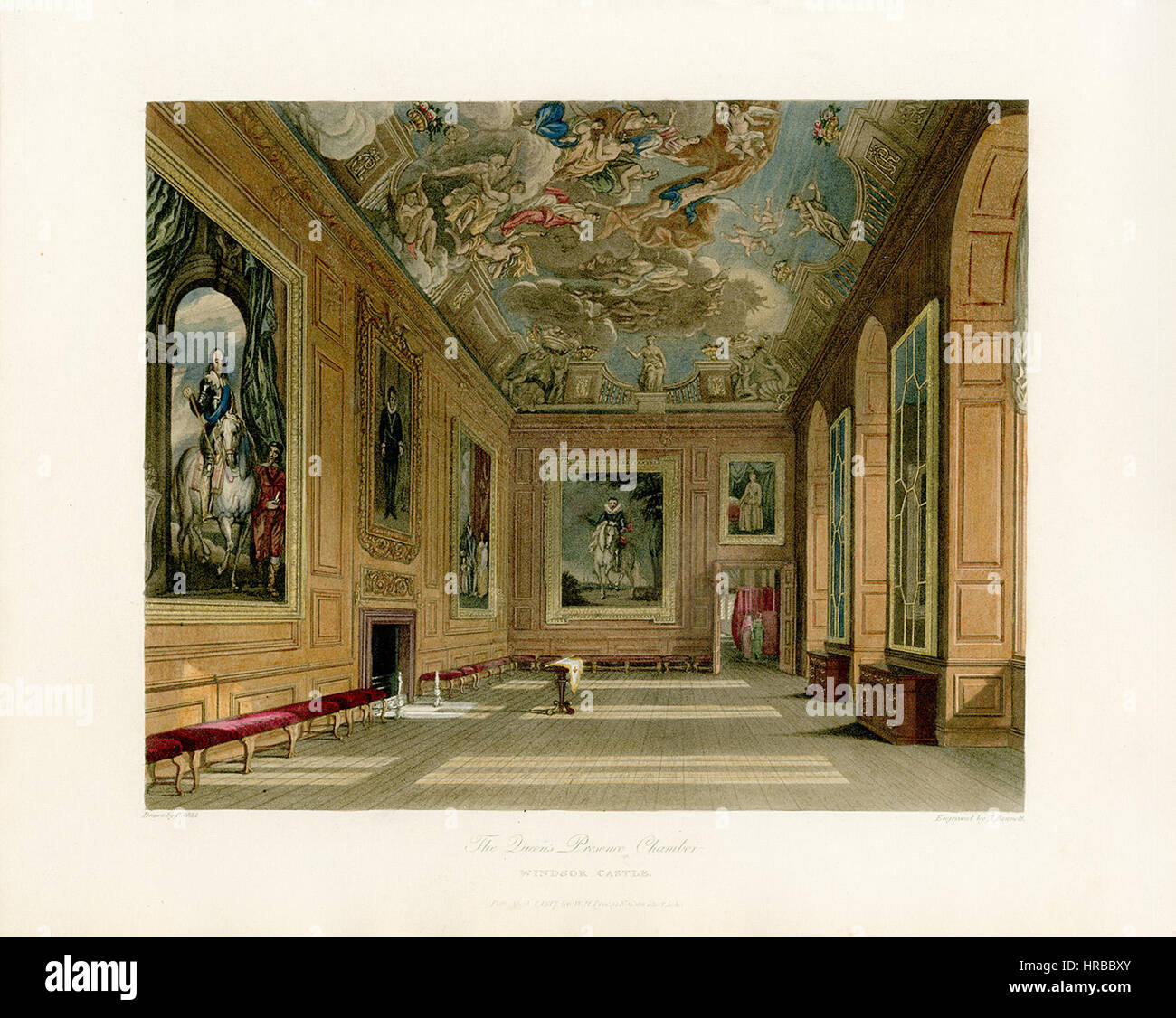 Queen's Presence Chamber, Windsor Castle, from Pyne's Royal Residences ...