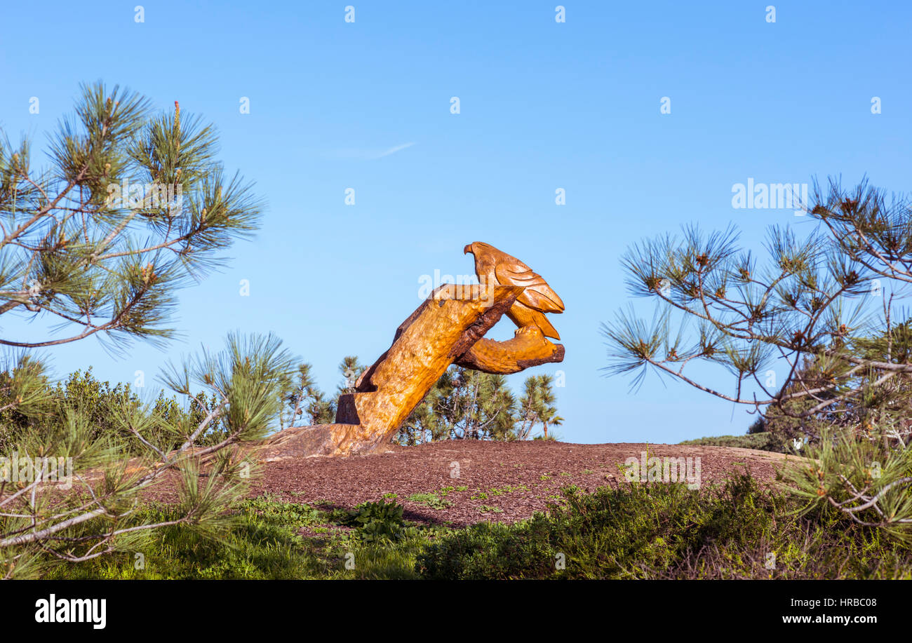 Sunset Seat wood carving in Del Mar, California. Artwork by David ...