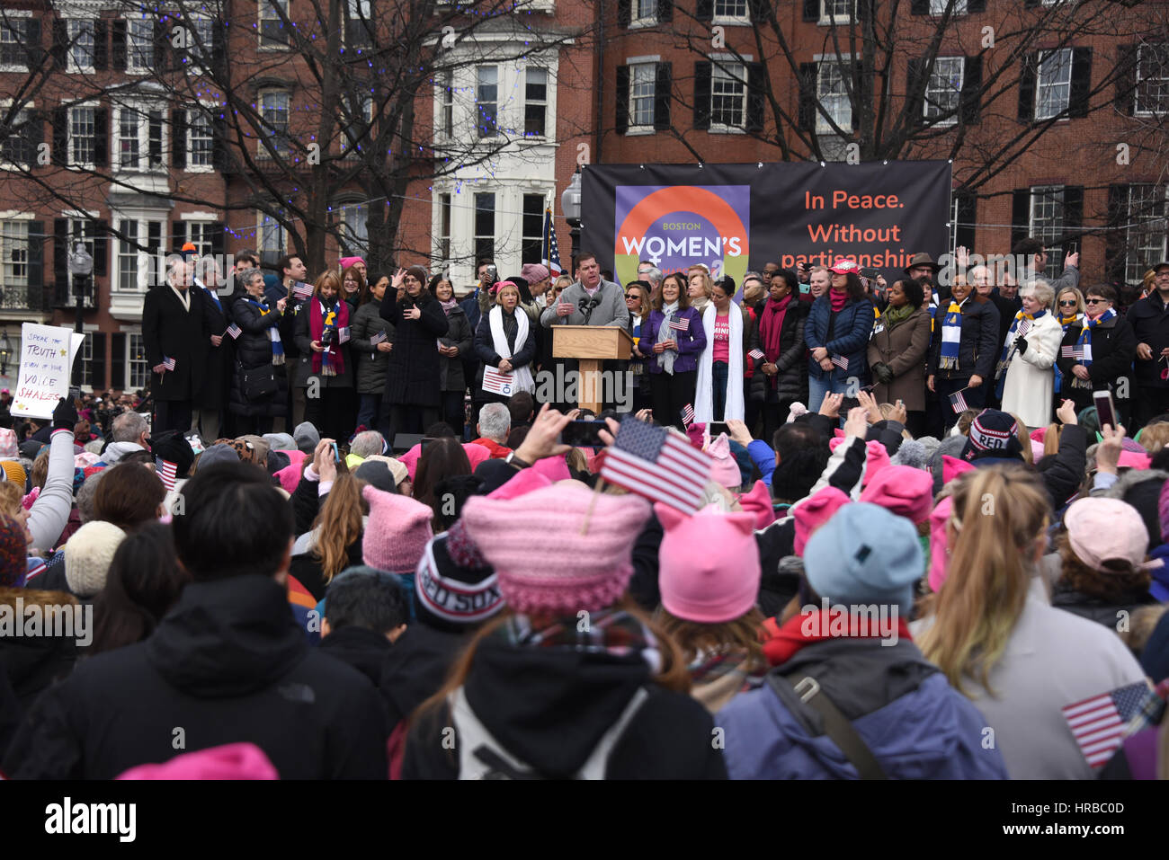 Boston Women's March for America Stock Photo - Alamy