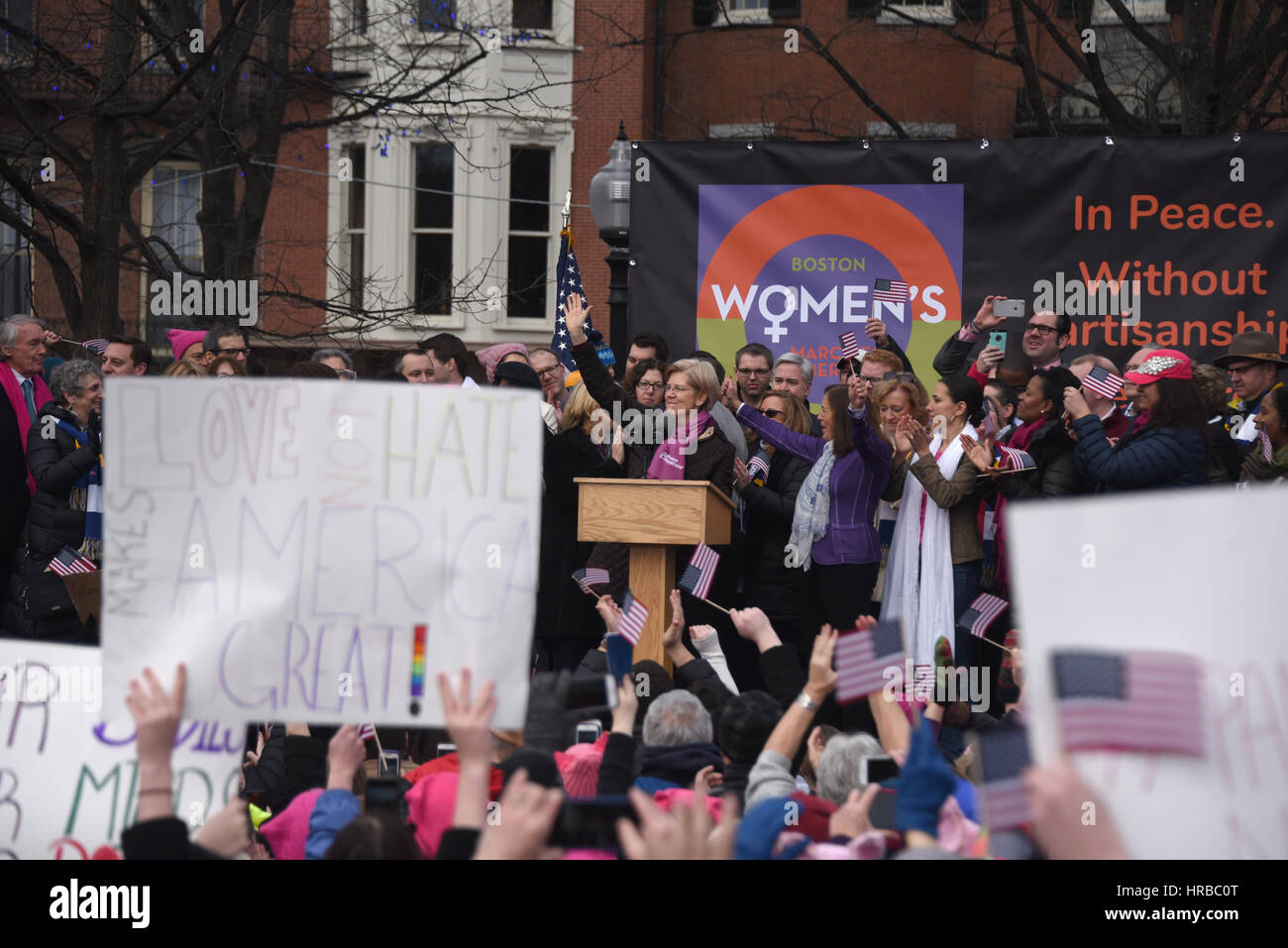 Boston womens march for america hi-res stock photography and images - Alamy