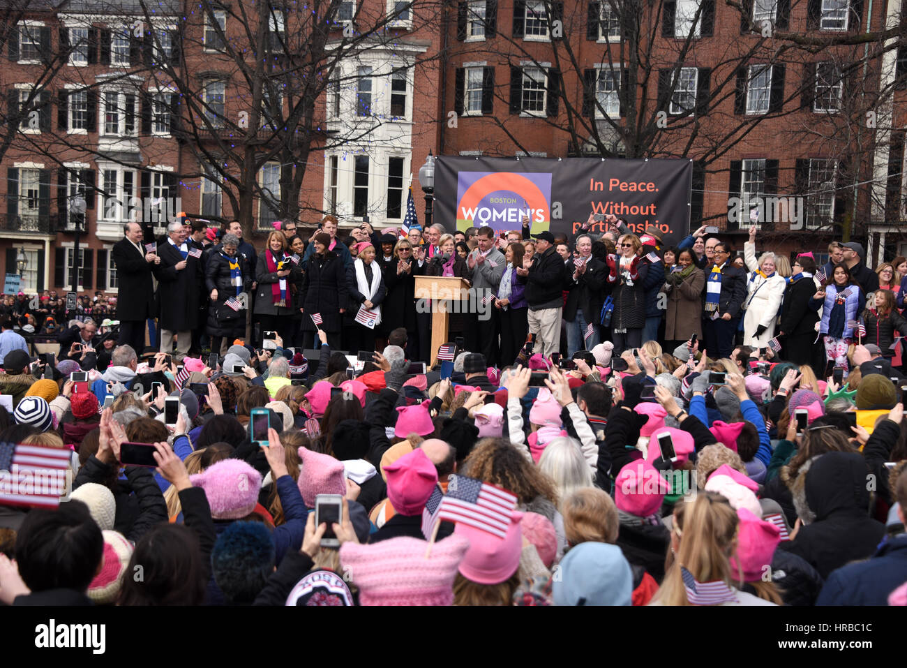 Boston Women's March for America Stock Photo - Alamy