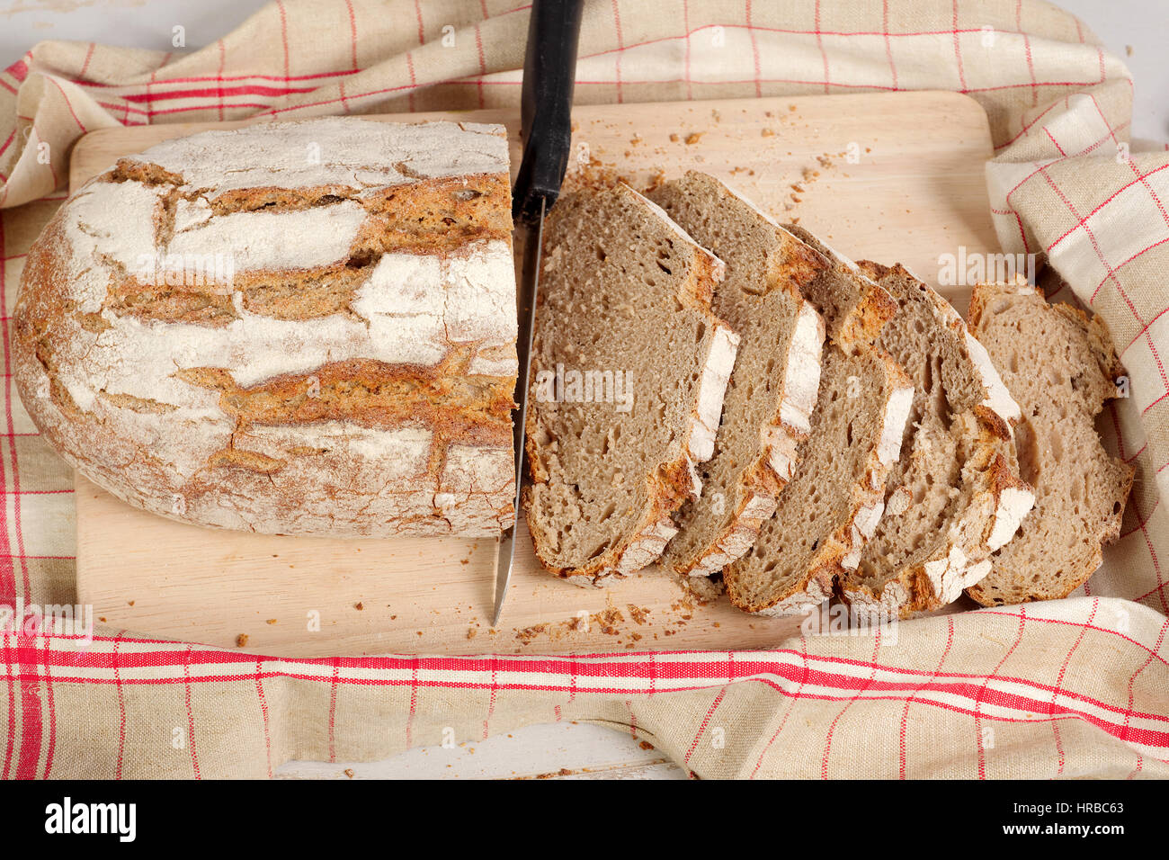 close up of traditional bread cut into slices Stock Photo - Alamy