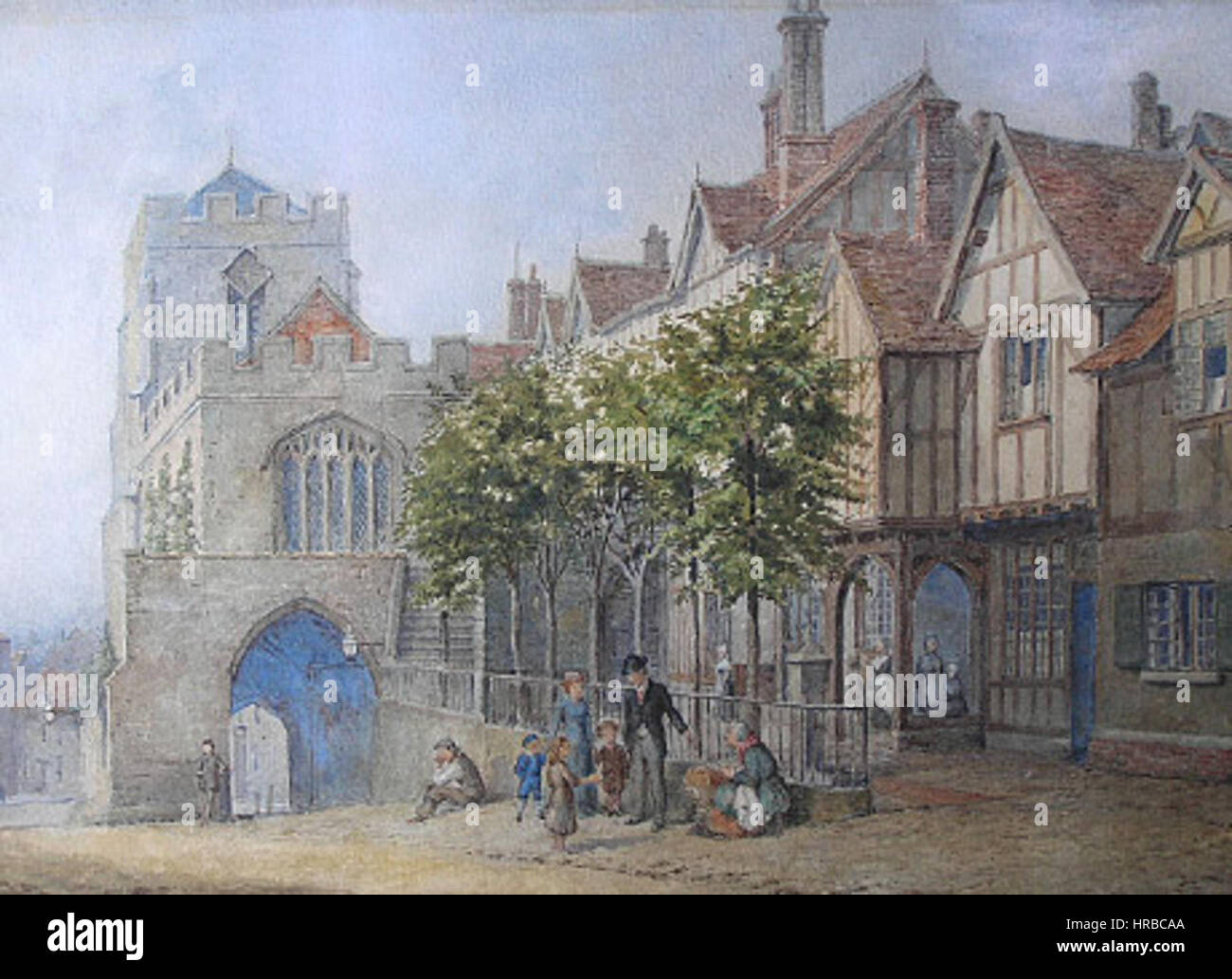 Louis Absolon The West Gate Warwick Stock Photo - Alamy