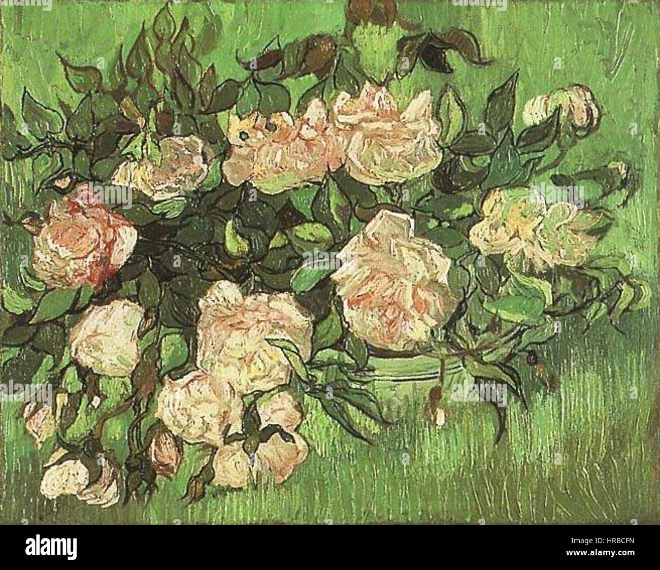 Pink Roses van Gogh Stock Photo - Alamy