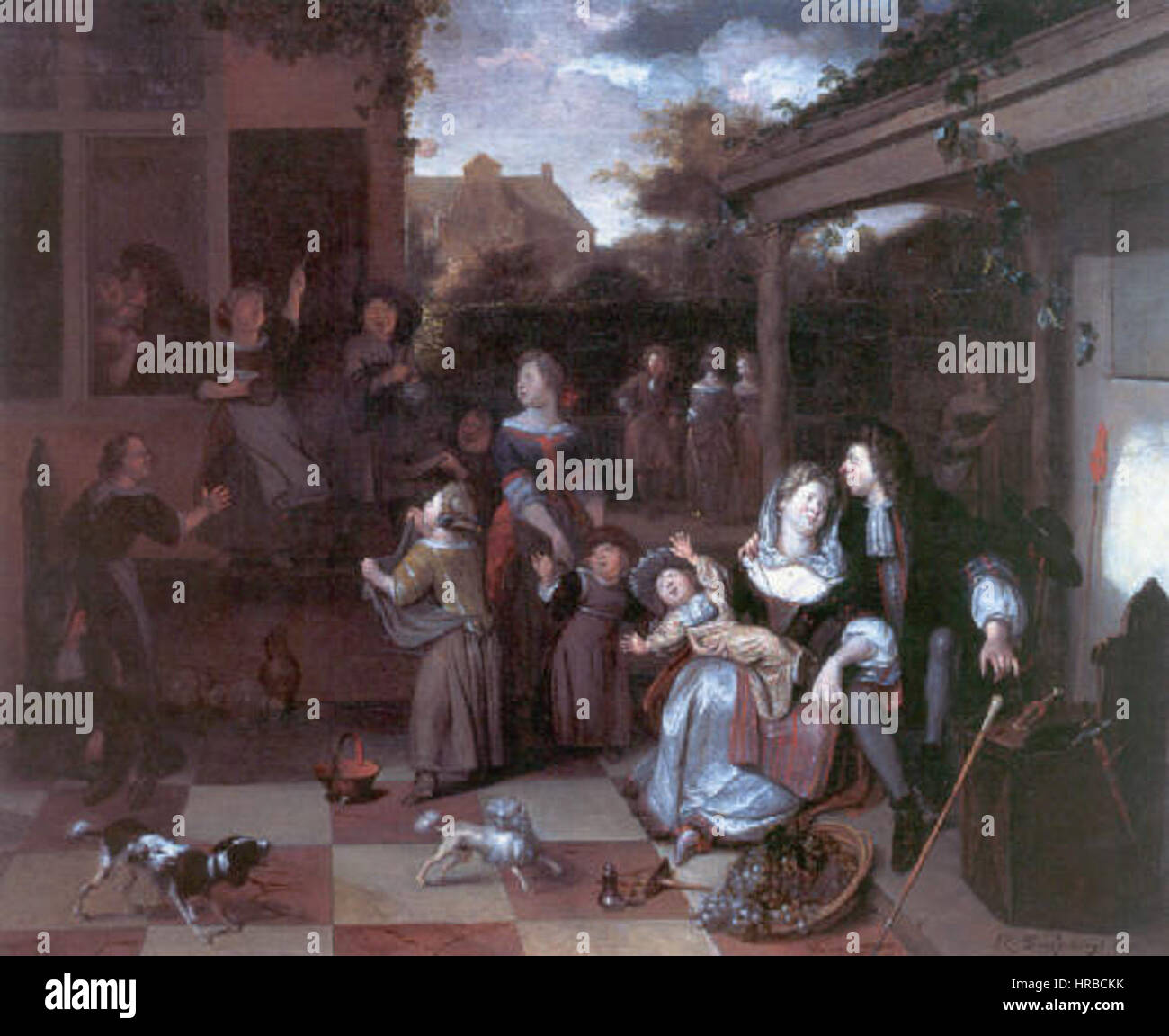 R. Brakenburg A family on a terrace 1691 Stock Photo - Alamy