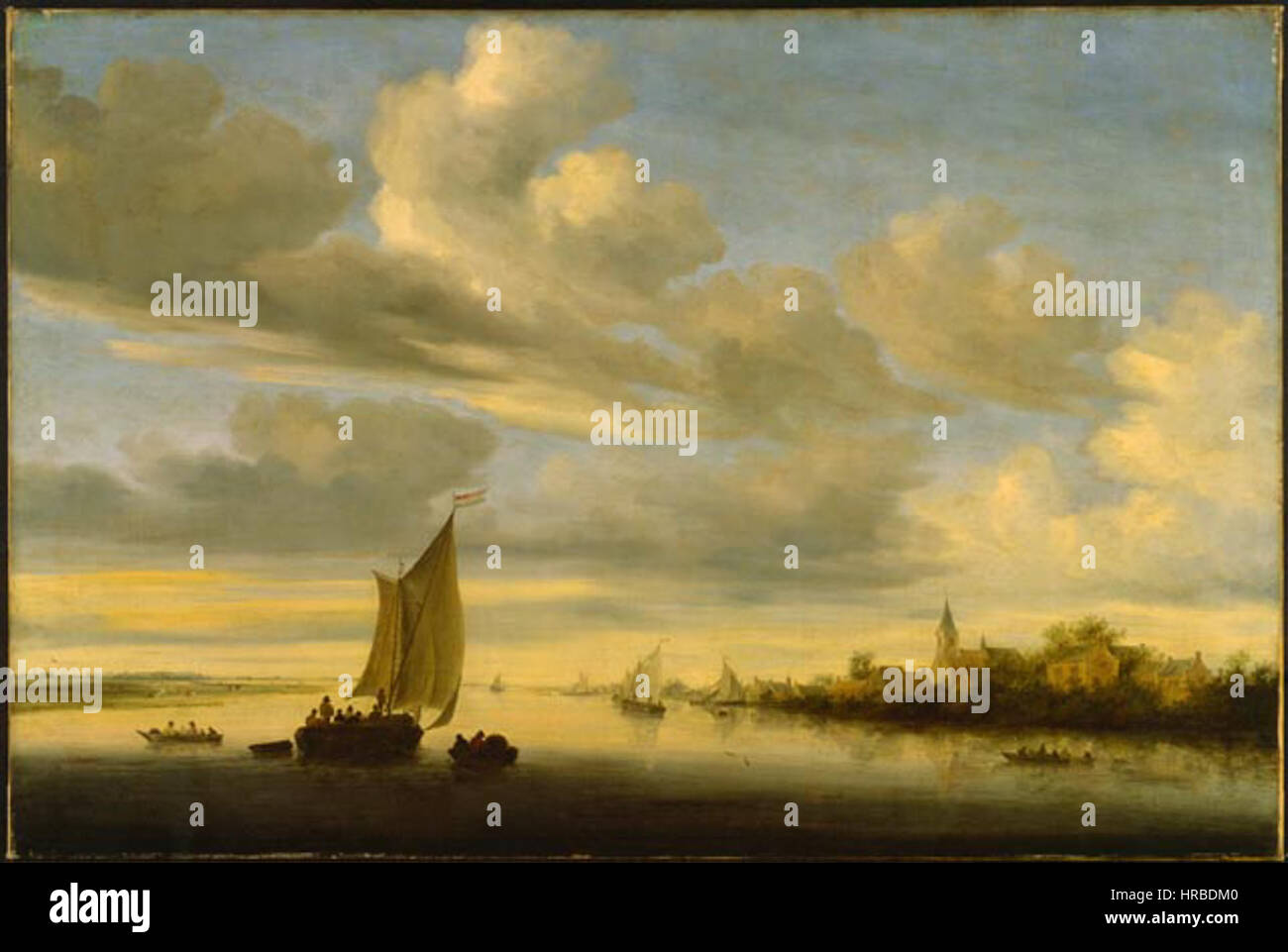 Salomon van Ruysdael - River Landscape Stock Photo - Alamy