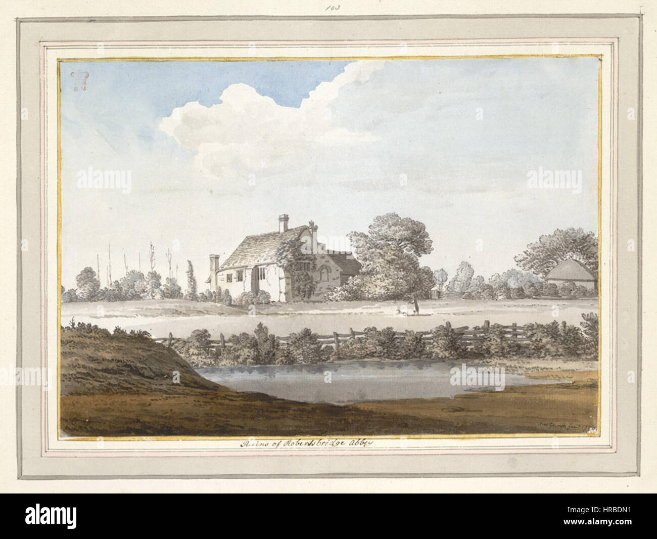 Robertsbridge Abbey by Samuel Hieronymus Grimm 1783 Stock Photo - Alamy
