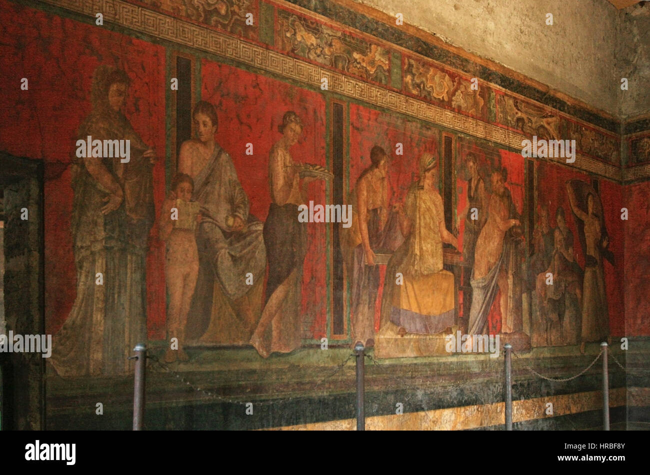 Roman fresco Villa dei Misteri Pompeii 007 Stock Photo - Alamy