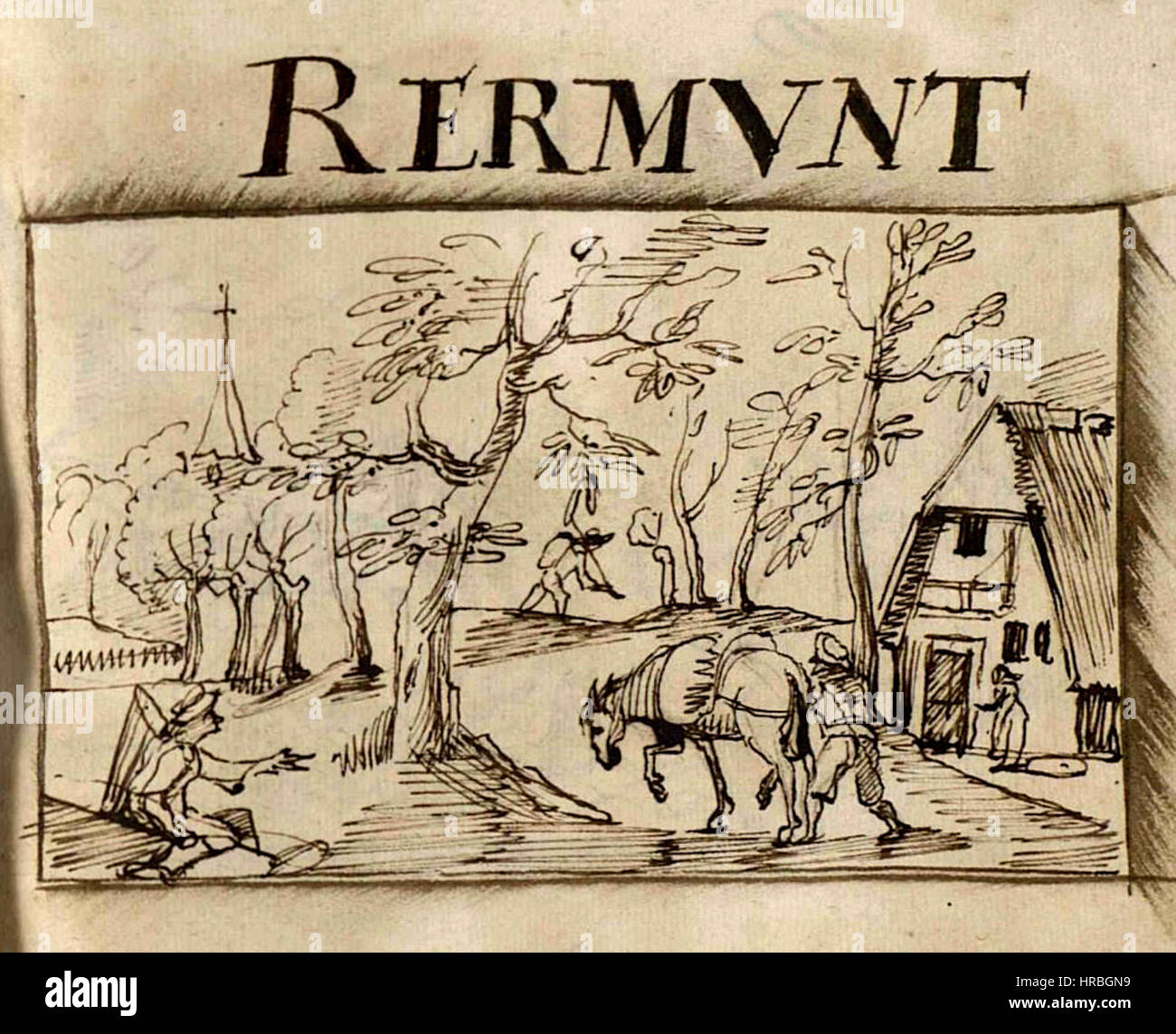 Rermunt by Jean Bertels 1597 Stock Photo - Alamy
