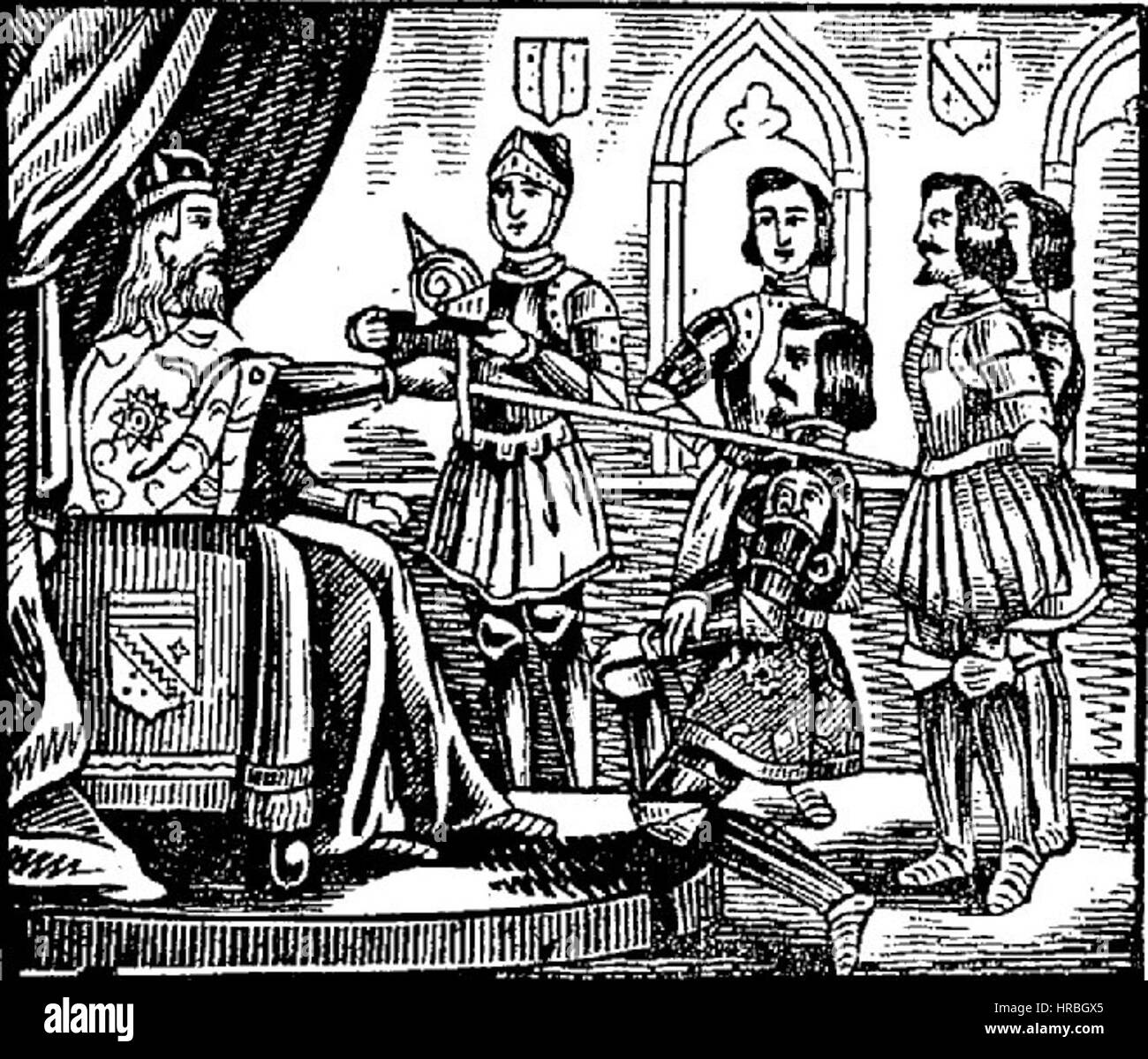 Knighthood ceremony medieval Black and White Stock Photos & Images - Alamy