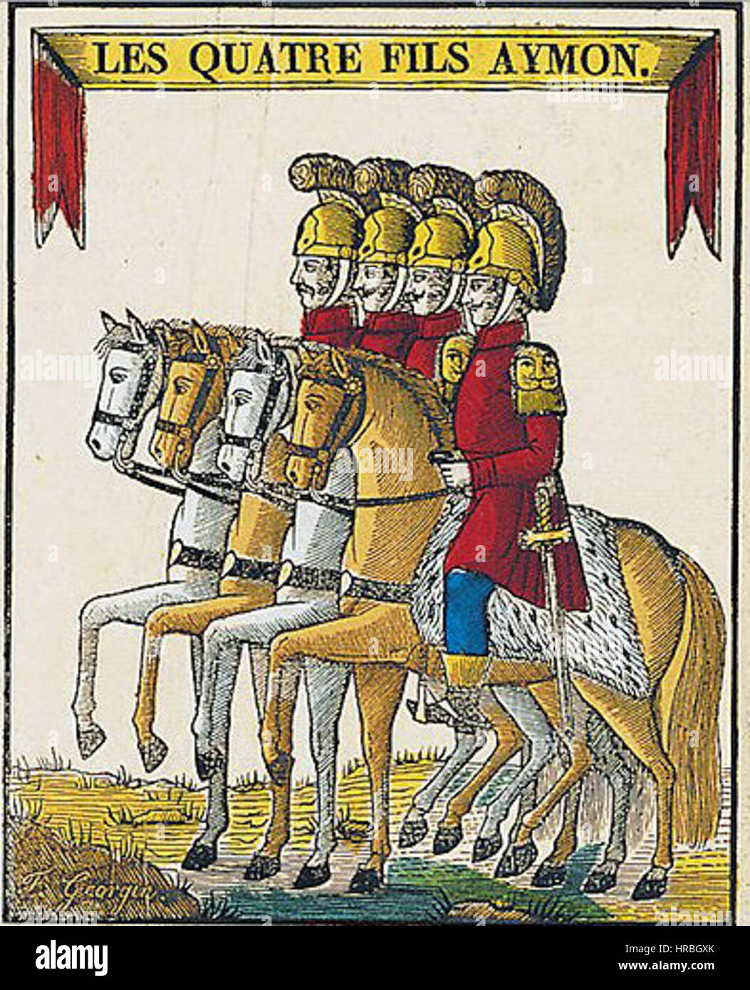 Quatre fils Aymon-Epinal-1830 Stock Photo - Alamy