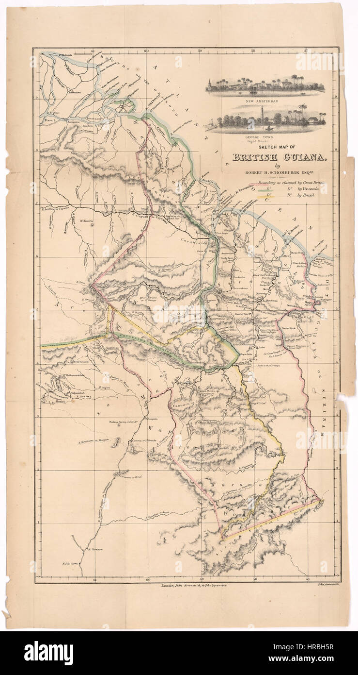 Sketch Map of British Guiana WDL11335 Stock Photo - Alamy