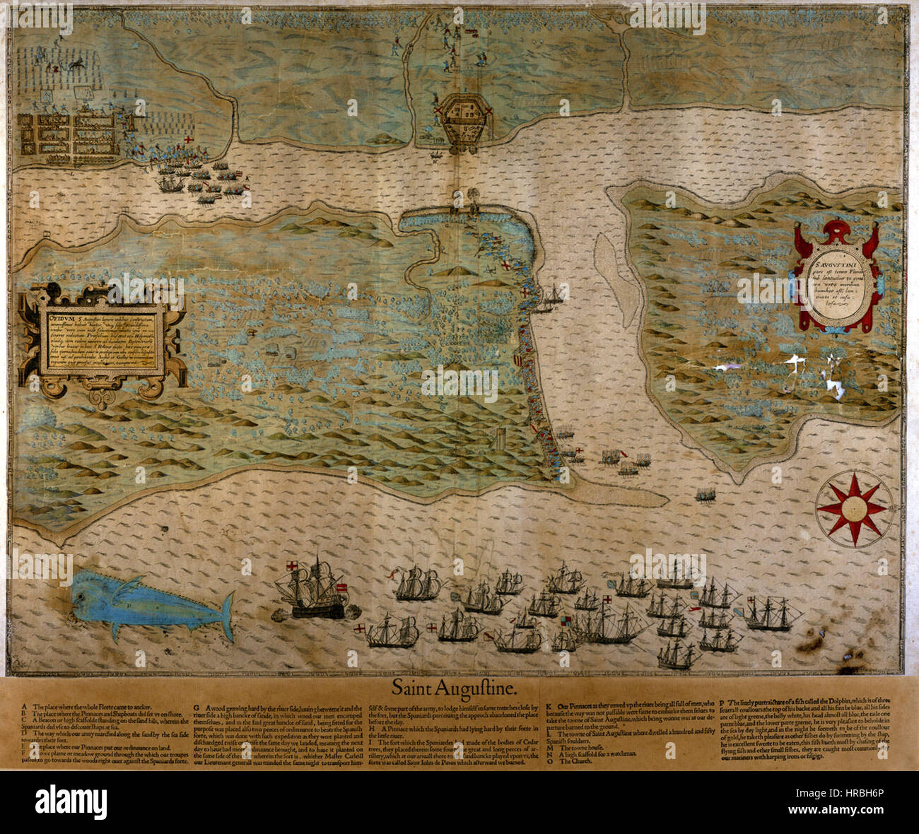 Saint Augustine Map, 1589 WDL3936 Stock Photo - Alamy