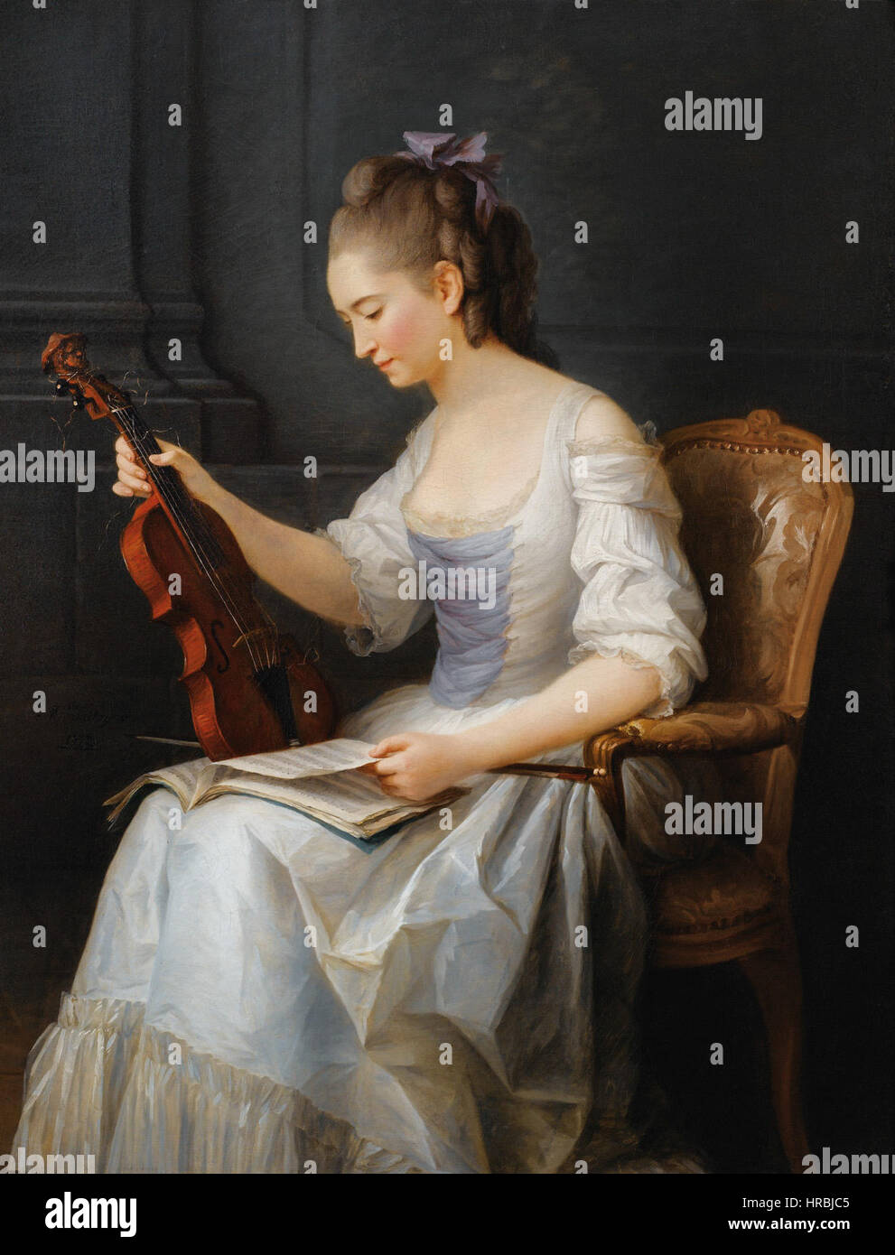 Anne Vallayer-Coster, Portrait of a Violinist Stock Photo - Alamy
