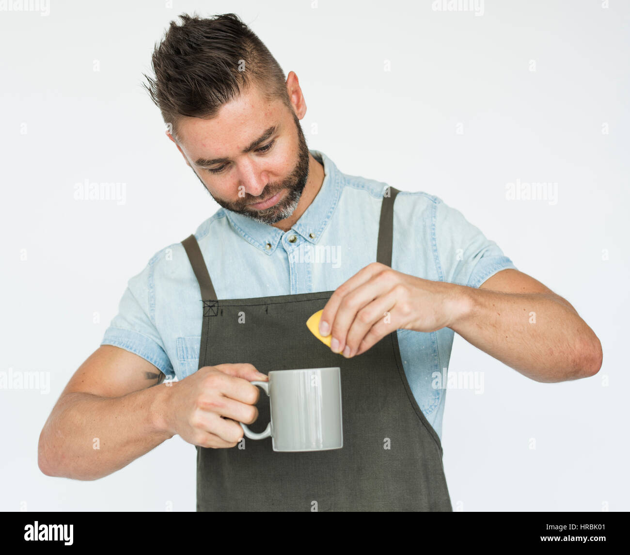 Man Concentrated Studio Portrait Concept Stock Photo - Alamy